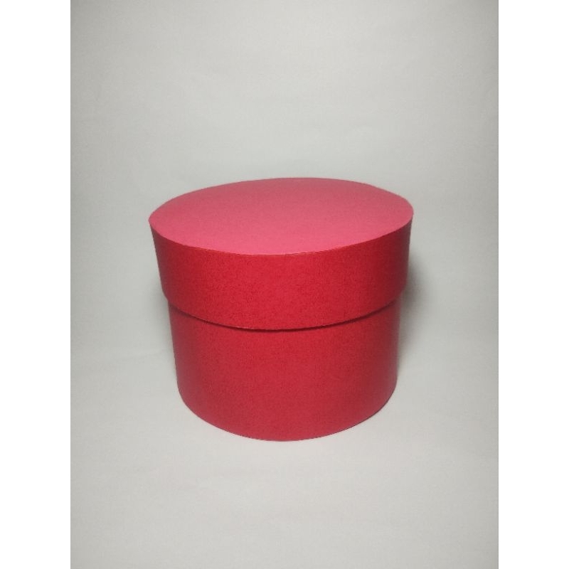Caixa de presente vermelha Cartonada redonda 15x11 CM Caixa Box de luxo ...