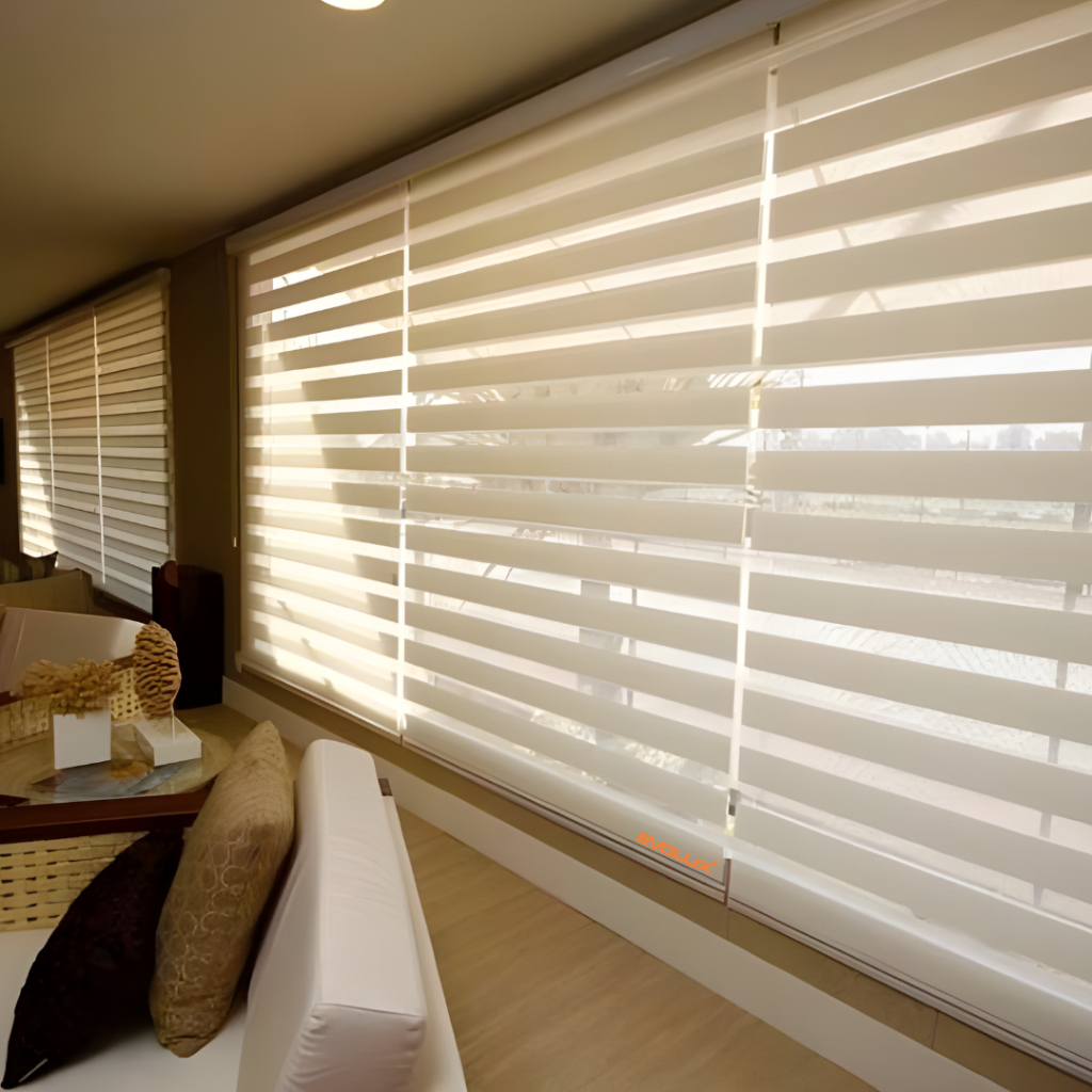 Persiana Rolô Zebra Dupla 1,20m X 1,60m Evolux Linho / Preto | Shopee Brasil