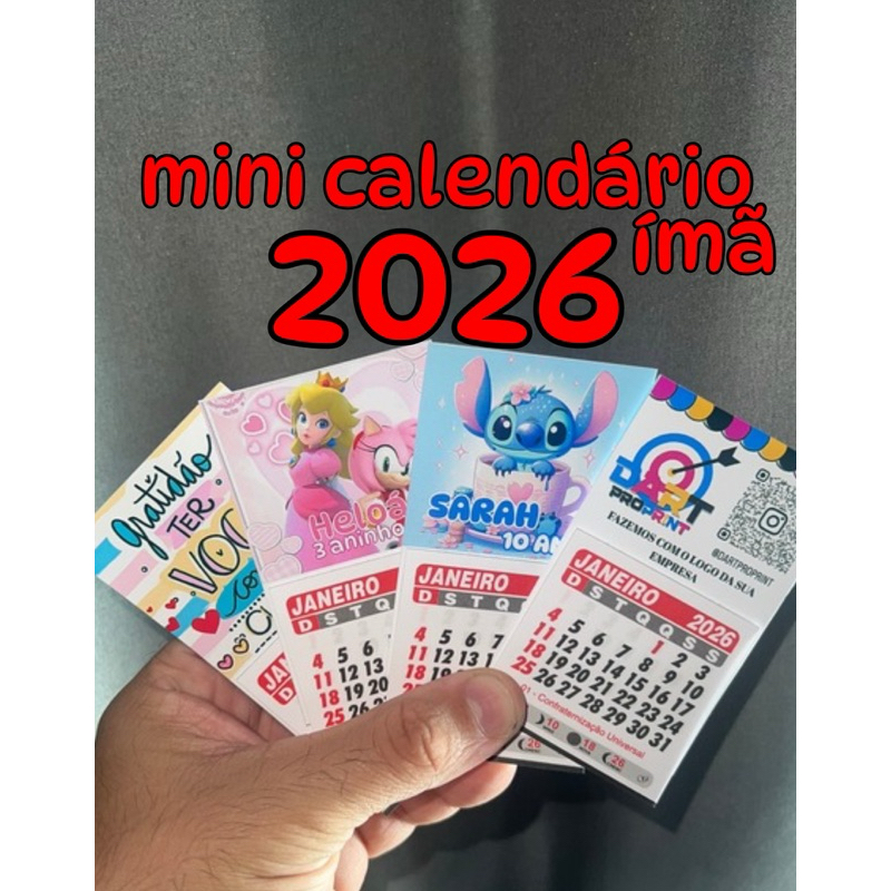 Mini calendário ímã 2026 - 10/20/30/40/50 | Shopee Brasil