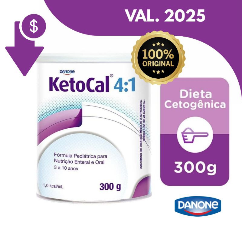 Ketocal 4:1 - Danone - 300g - Fórmula Pediátrica Cetogênica - Validade ...