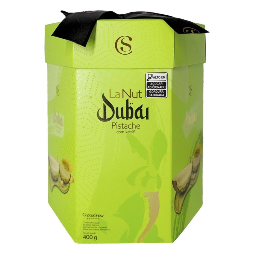 Ovo de Páscoa LaNut Pistache Dubai 400g Cacau Show | Shopee Brasil