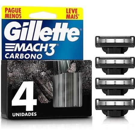 Gillette Mach3 Carbono Refil Com 4 Com 8 Com 16 Unidades | Shopee Brasil