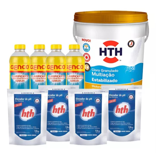 Sanitizante Estabilizado Hth 10Kg + 4 Hth Elevador de Ph + Genco ...