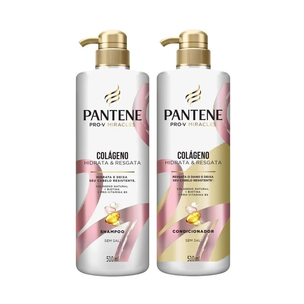 Kit Shampoo e Condicionador Pantene Colágeno 510ml | Shopee Brasil