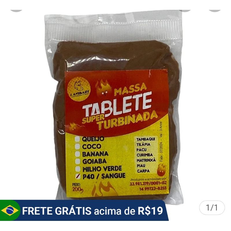 Massa Tablete Turbinada P40 200g | Shopee Brasil