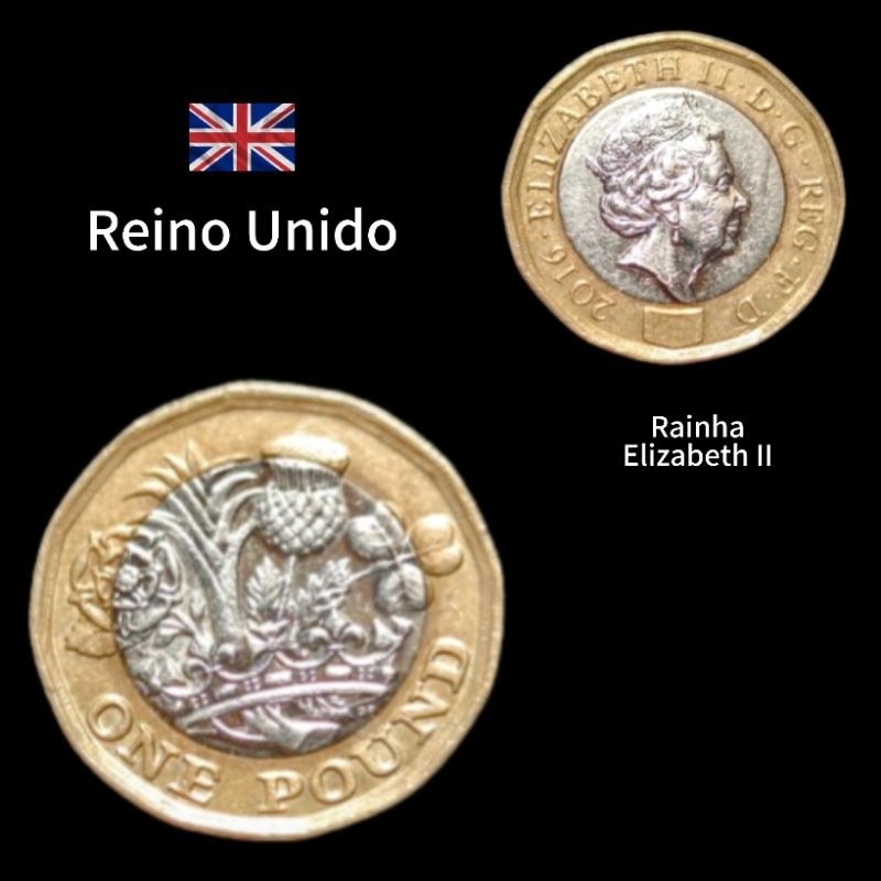 Moeda original do Reino Unido 1 Libra (Pound) Leia a descrição | Shopee ...