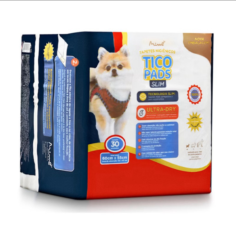 TAPETE HIGIÊNICO TICO PADS SLIM 30UN - 55CM X 60CM | Shopee Brasil