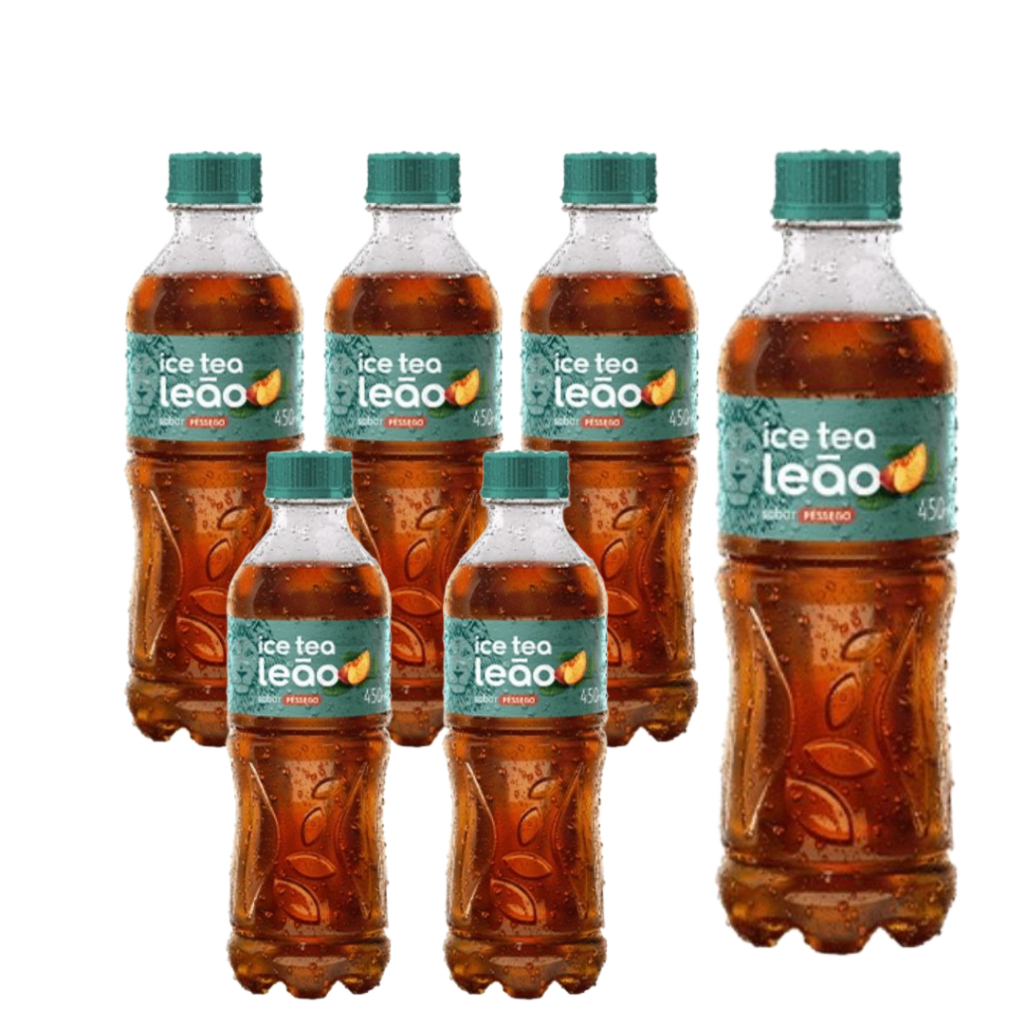 CHÁ MATTE LEÃO ICE TEA PESSEGO KIT6UN GARRAFA 450ML | Shopee Brasil
