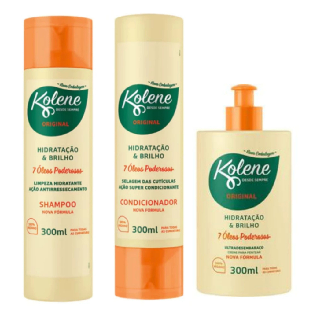 Kit Kolene Original Shampoo 300ml + Condiconador 300ml + Creme de ...