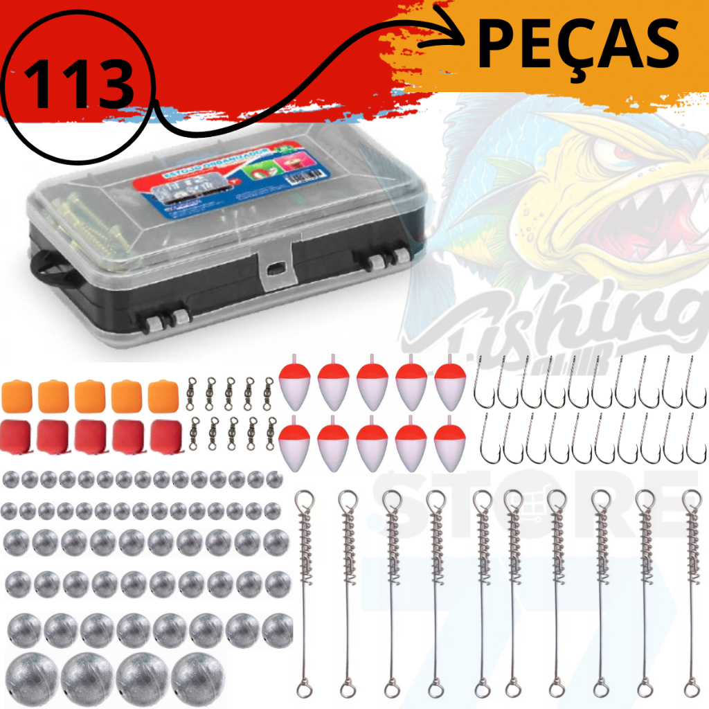 Pesca Profissional Kit Pescador com anzóis e acessórios de Pescaria ...