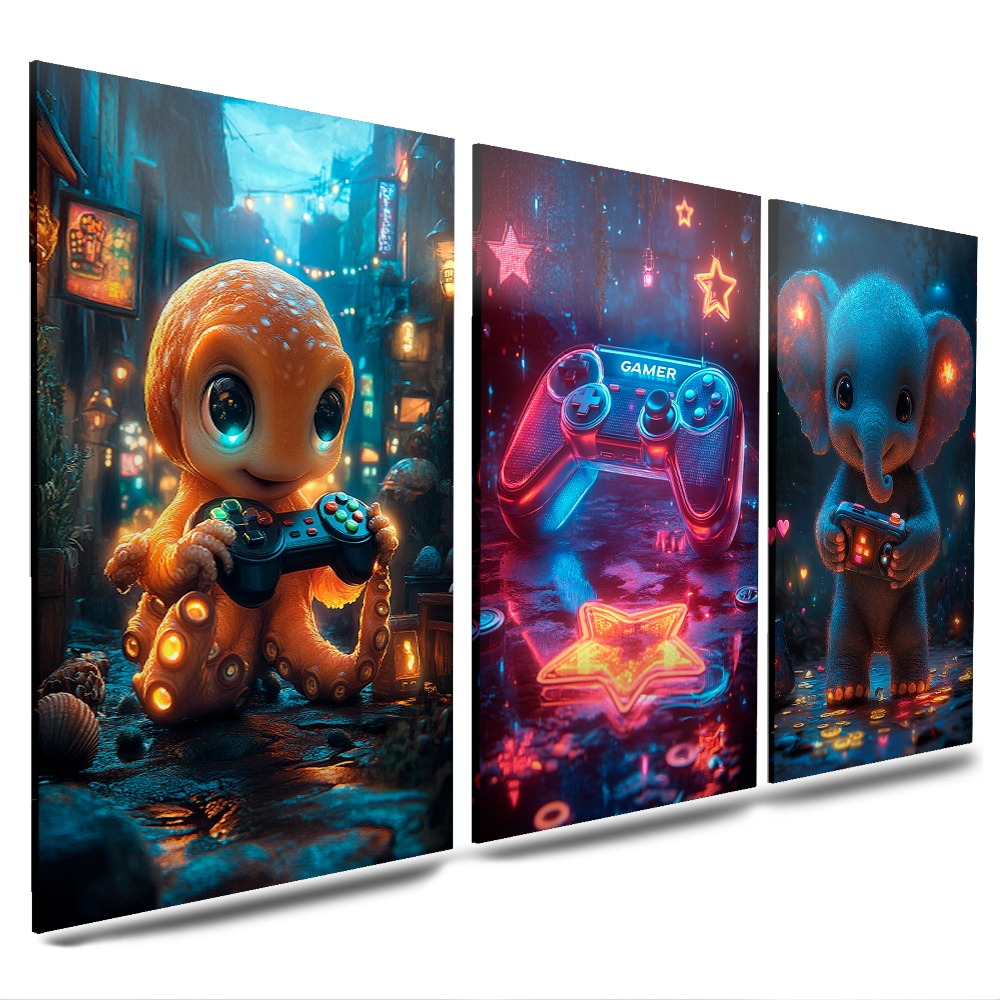 Quadros Decorativos Polvo Game Elefante Para Sala Quarto Escritorio ...