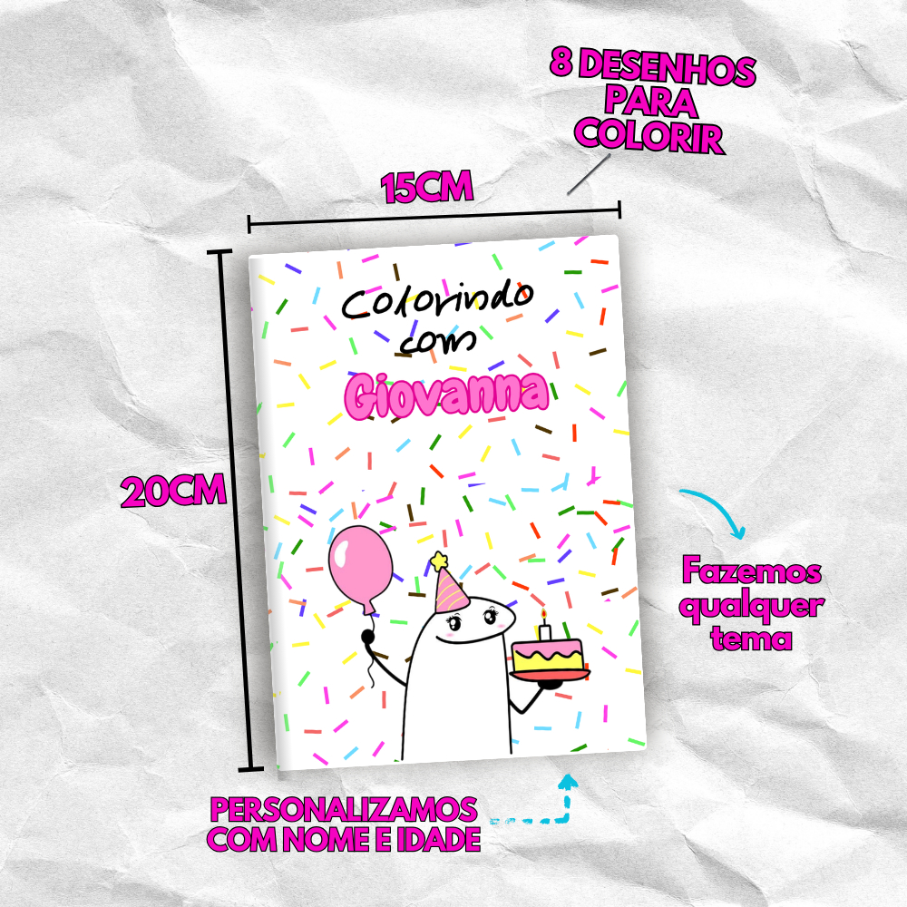 Kit 15 Livrinhos de Colorir Personalizados Flork | Shopee Brasil