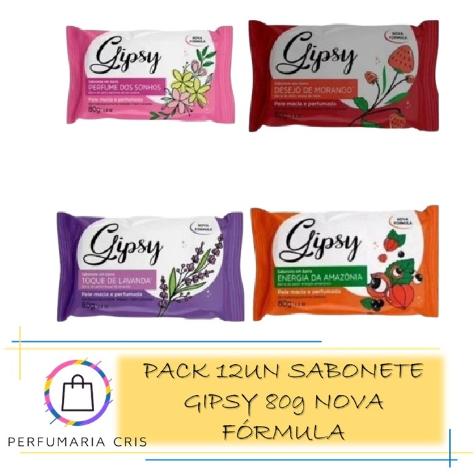Pack 12un Sabonetes Gipsy 80g Nova Fórmula | Shopee Brasil