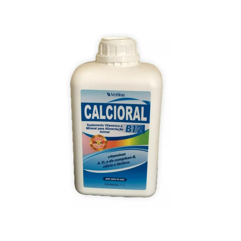 Calcioral B12 01 Litro Suplemento Vitamínico Mineral Animal | Shopee Brasil