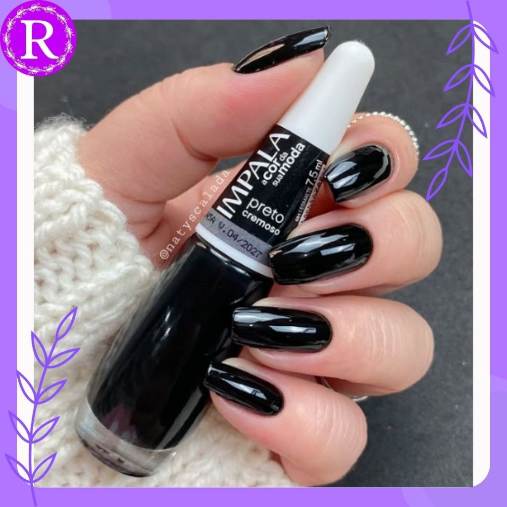 Esmalte Impala Preto Coleção A Cor Da Sua Moda Cremoso 7,5ml - preto ...