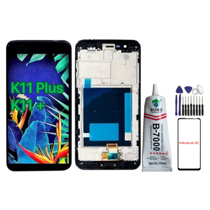 Frontal Tela Lcd Touch Display LG K11Plus K11+ X410 X410BCW Com Aro - A ...