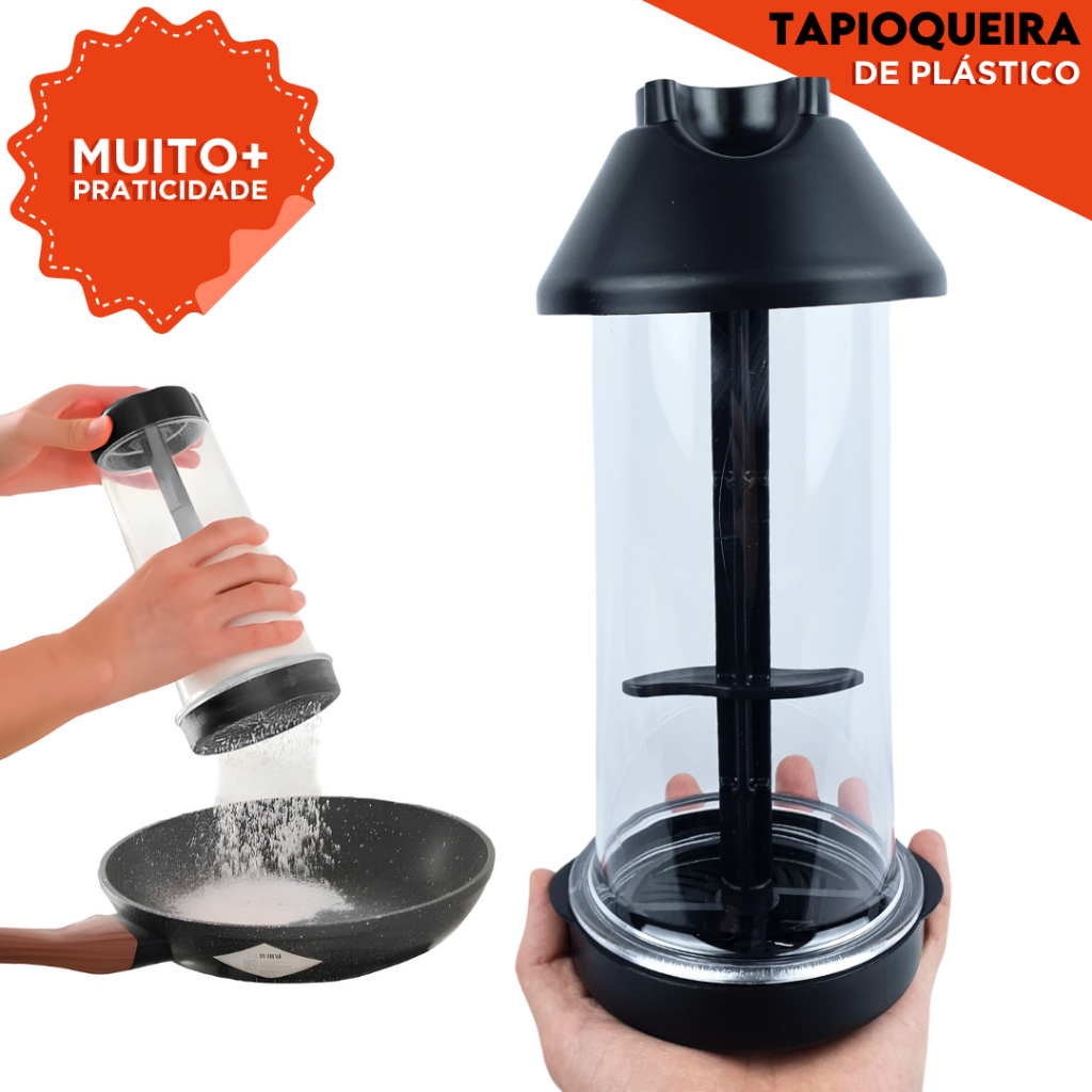 Tapioqueira Prática 2 em 1 Peneira + Armazenador de Tapioca Sem Sujeira ...