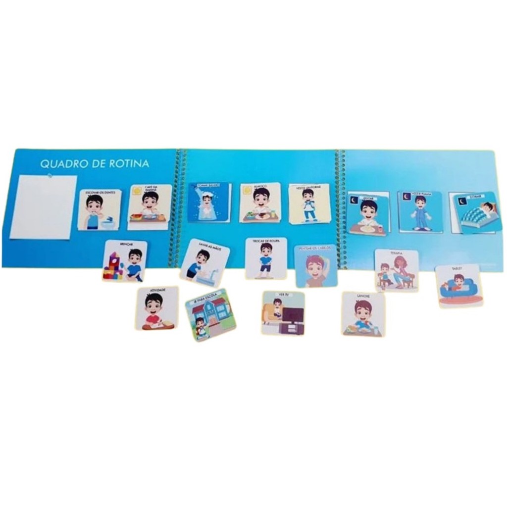 Rotina Visual Portátil com Fichas para previsibilidade | Shopee Brasil