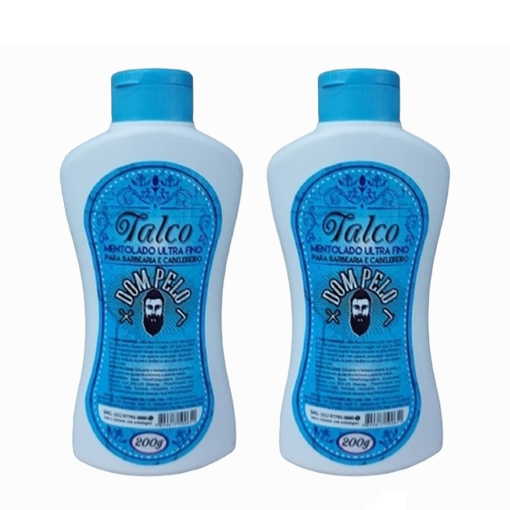 Kit 2x Talco Mentolado Dom Pelo 200g | Ultra Fino para Barbearia e ...