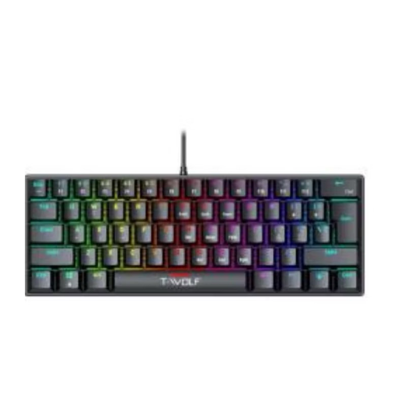 Teclado Mecânico Projetado para Gamers Switch Azul 60% com LED RGB T61 ...