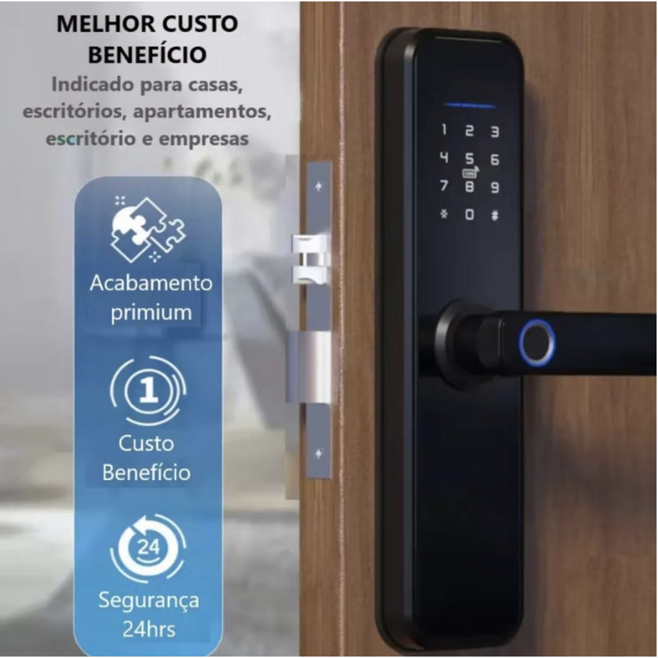 Fechadura Digital Biométrica Eletronica Touch Biometria | Shopee Brasil