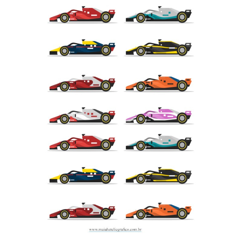Adesivos Carros Corrida Formula 1 Equipes Mclaren Ferrari RBR | Shopee ...