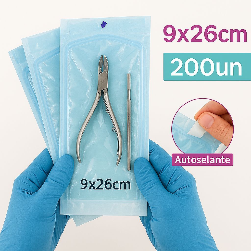 200 Unidades Envelope 9x26cm Auto Selante para Esterilização - Supack ...