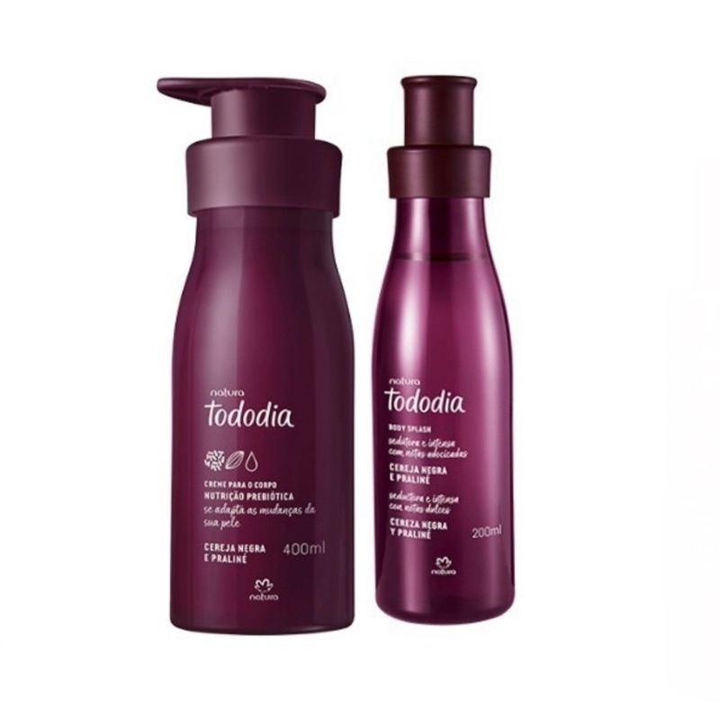 Body Splash Cereja Negra e Praline 200ml + hidratante 400ml Natura ...