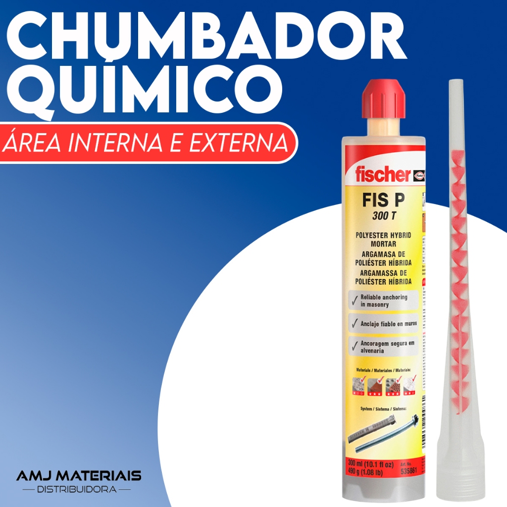 Kits Chumbador Bucha Quimica Fischer Fis P 300 T - 490gr | Shopee Brasil