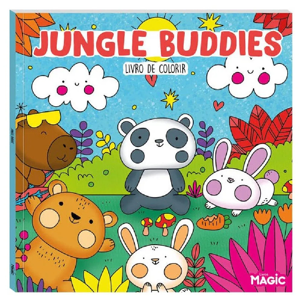 Livro Colorir Jungle Buddies Magic | Shopee Brasil