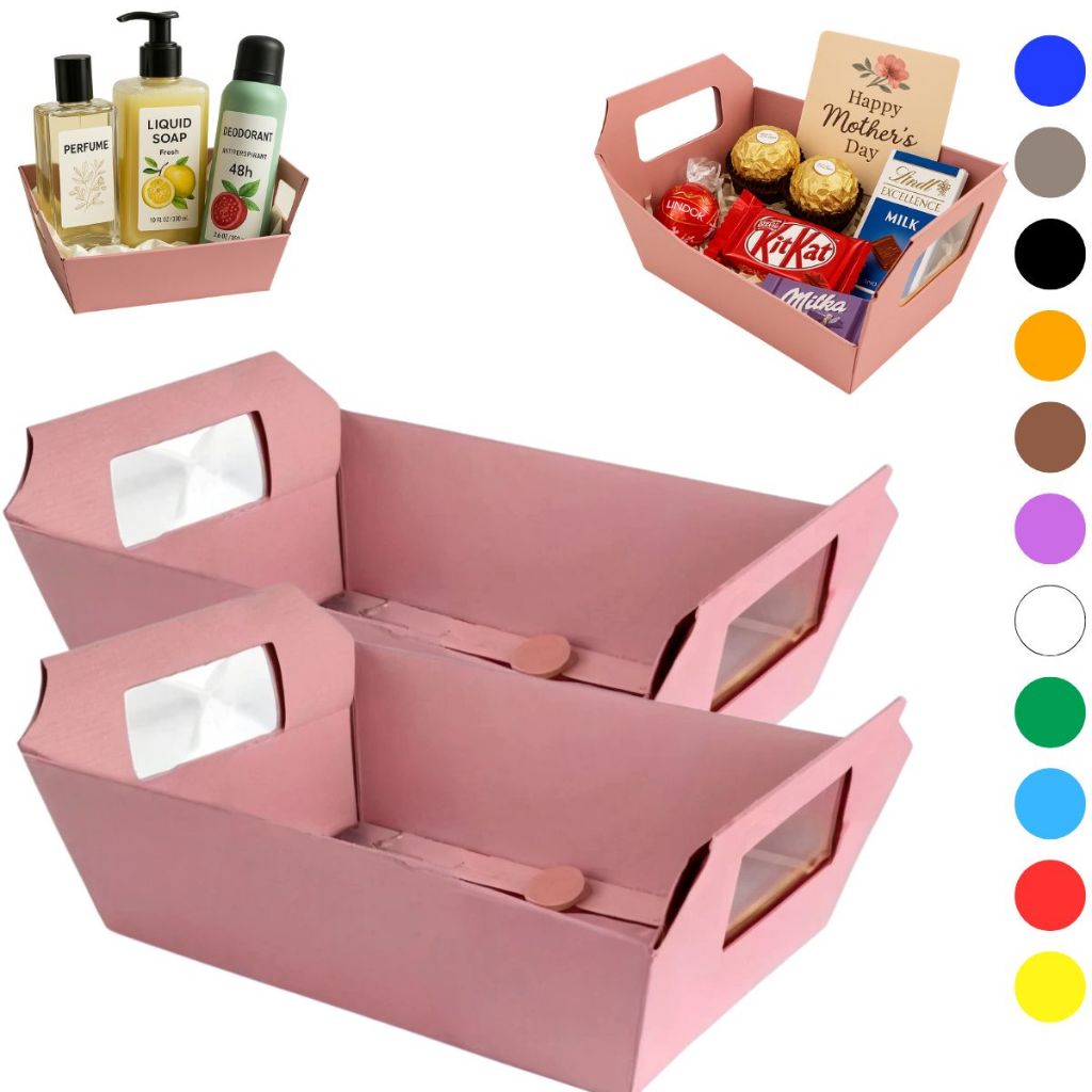Cesta De Papel - Cartão Cores C/10 Unidades - 18x12x5cm Decoração ...