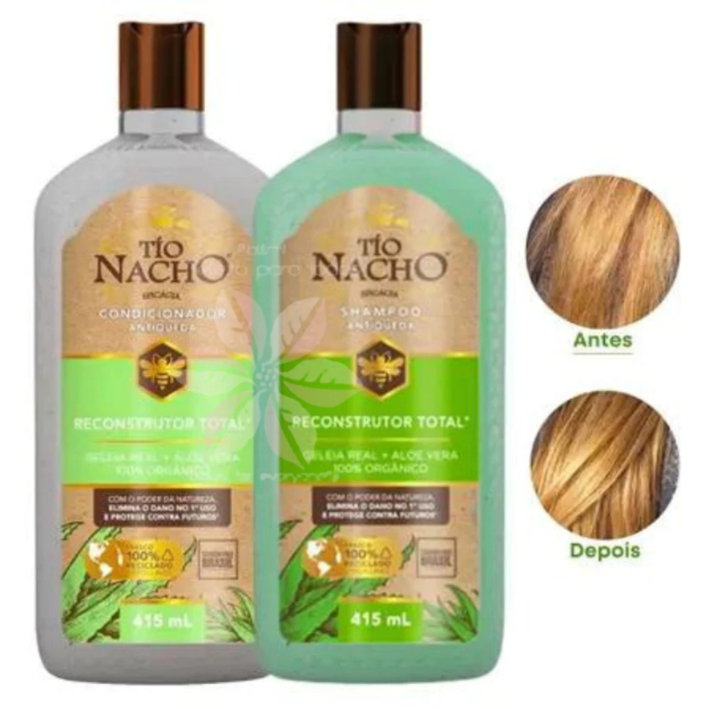 Kit Reconstrutor Total: Shampoo 415ml + Condicionador 415ml + Leave-in ...