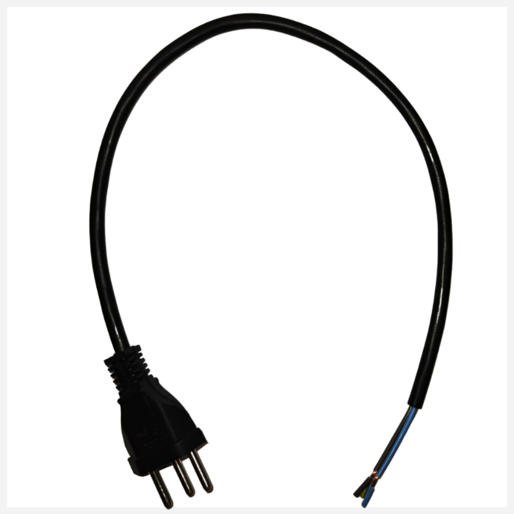 Rabicho PP Tripolar 3x0,75mm² 50cm Plug Macho Injetado 10A Preto Cabo ...