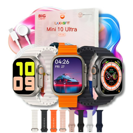 Relógio Smartwatch Mini 10 Ultra Laxasfit 8 Pulseiras Amoled | Shopee ...