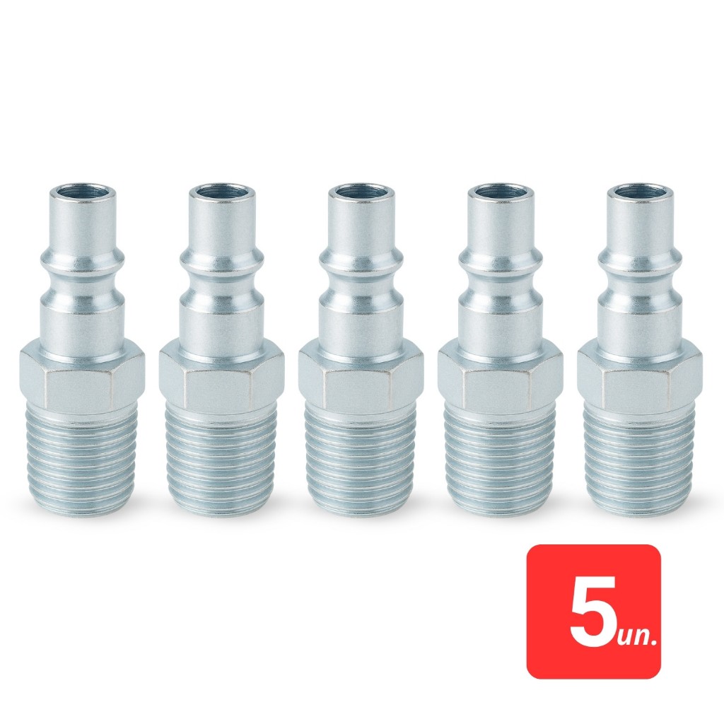 Kit Com 5 Pino Para Engate Rápido Com Conector Macho Rosca 1/4 NPT | Shopee Brasil