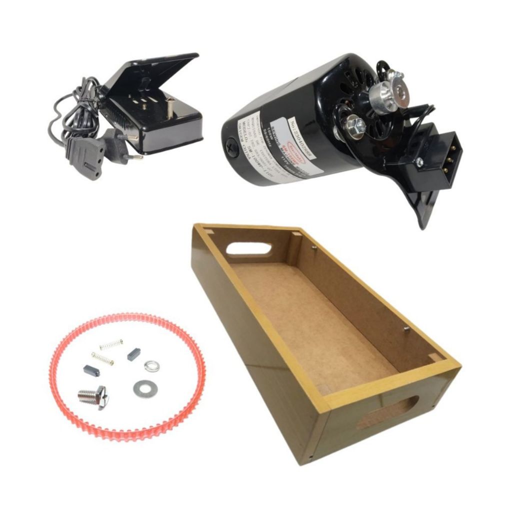 Caixa Base Madeira Motor 110v Pedal Singer Elgin Vigorelli Pretinha ...