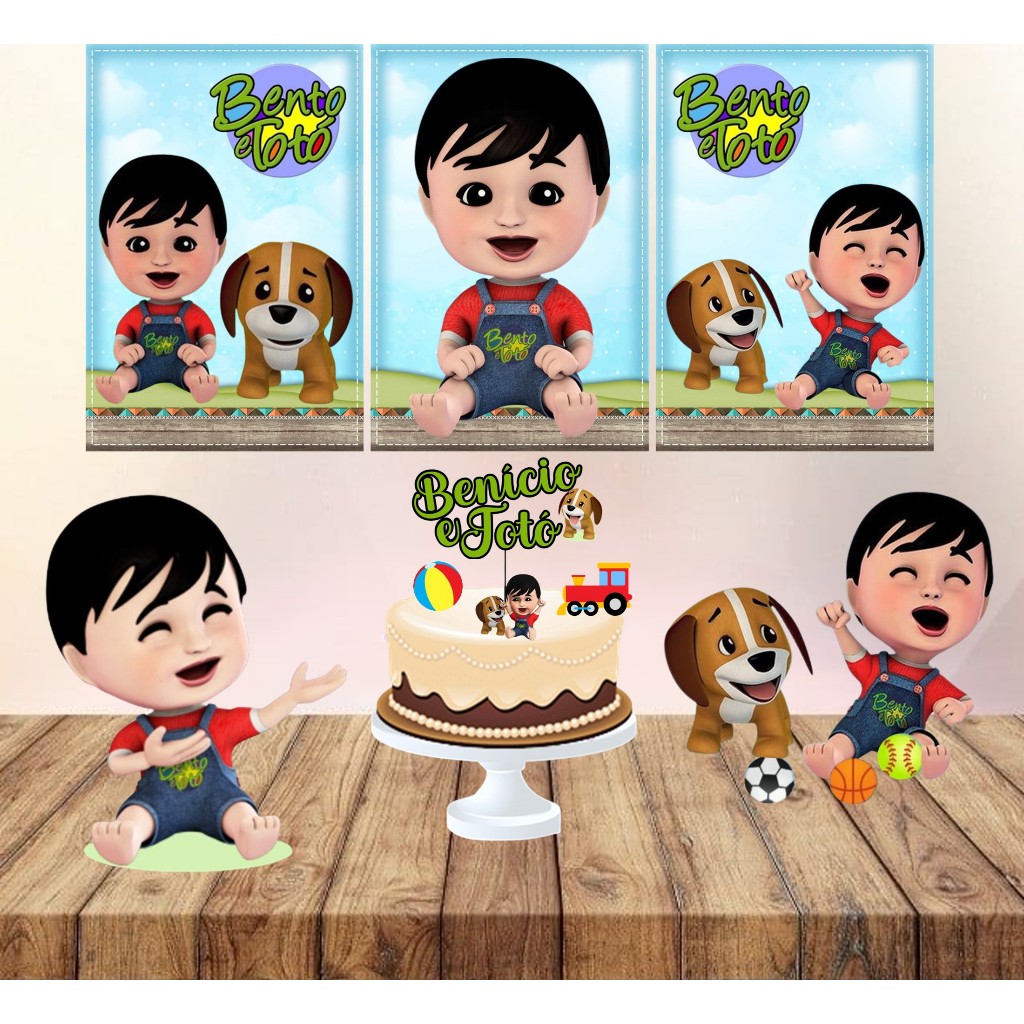 KIT FESTA SÓ UM BOLINHO TEMA BENTO E TOTO - ANIVERSÁRIO, MESVERSÁRIO ...