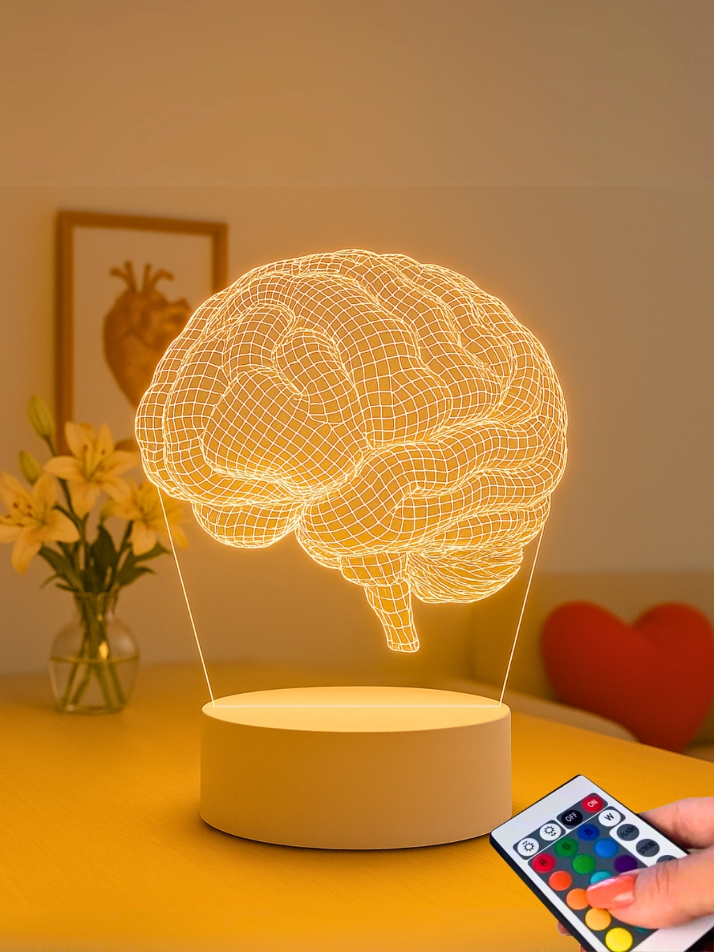 Luminária Led 3d Cerebro Para Presente Criativo Neurologista Abajur ...