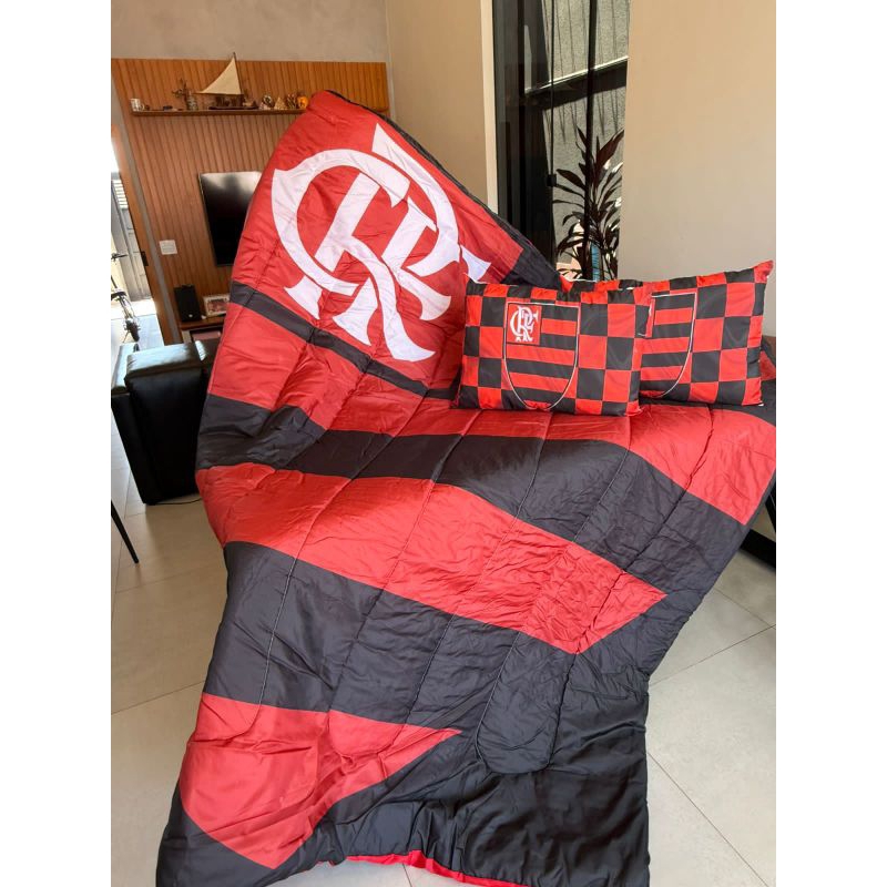 kit Edredom Casal/Queen Flamengo 3 peças | Shopee Brasil