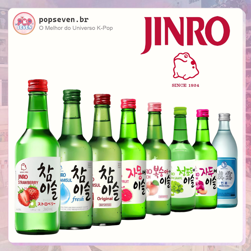 Soju Coreano Importado - Soju Jinro - Vários Sabores - Idols, Kpop & K-Dramas | Shopee Brasil