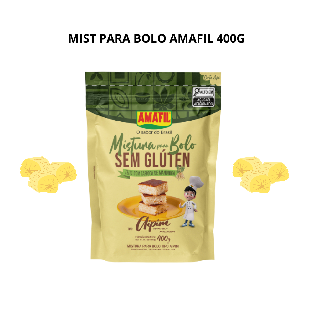 Mistura Para Bolo Aipim Sem Glúten Amafil 400g | Shopee Brasil