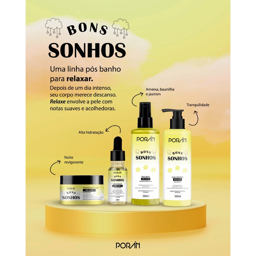 Kit 4 Itens Linha Bons Sonhos - Poran | Shopee Brasil