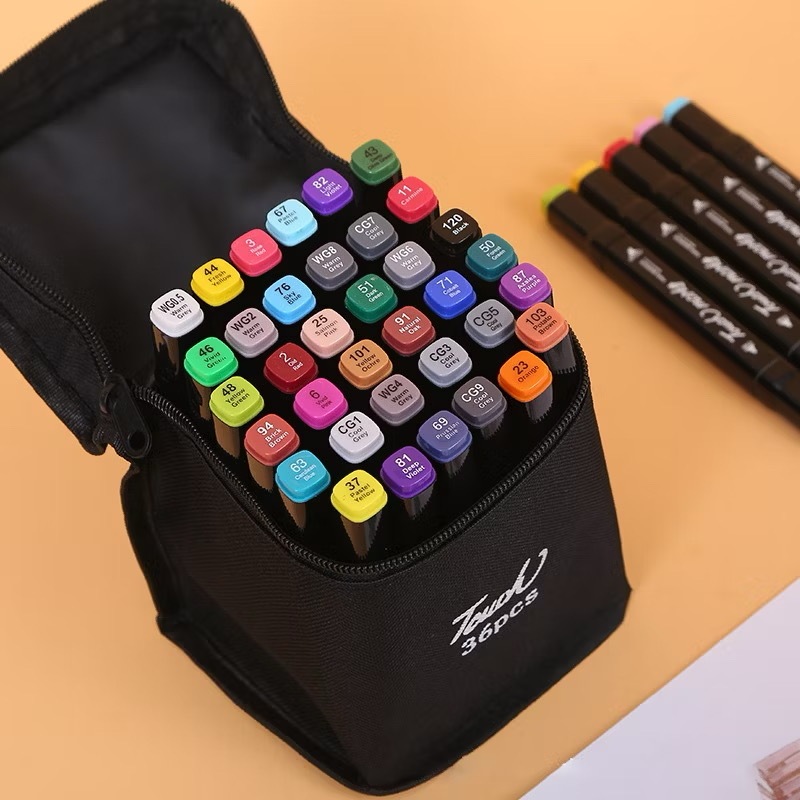 Kit de marcadores com 36/48 peças de marcadores de ponta dupla | Shopee ...