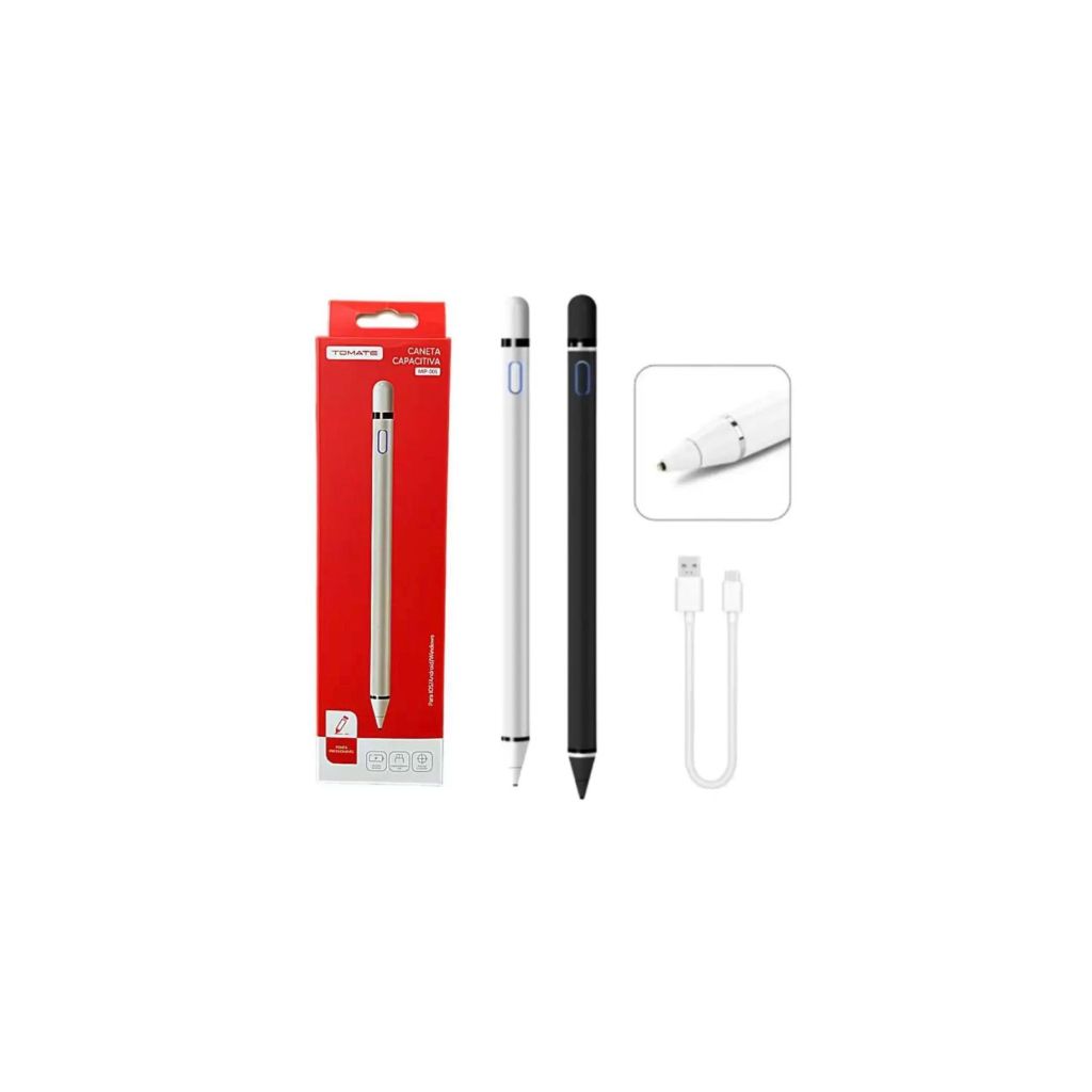 Caneta Touch Ponta Fina Stylus Alta Precisão Celular Tablet cor Branco ...