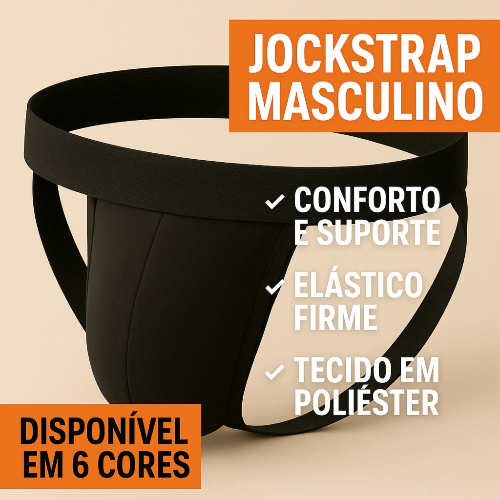 Cueca Jockstrap Masculina Cores Diversas Poliéster Elástico Confortável Erótica - Sensual ...