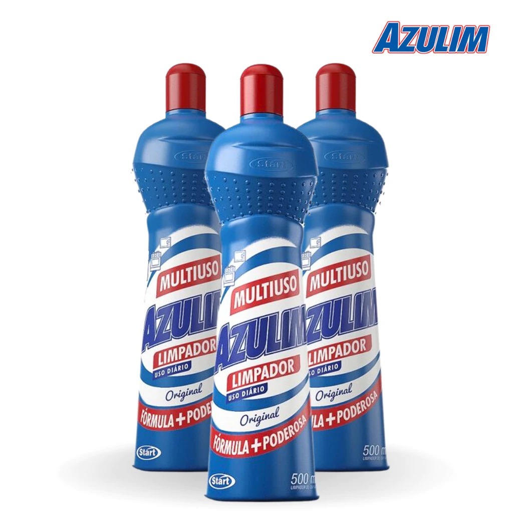 Kit com 3 unidade de Limpador Multiuso Azulim 500ml Uso Diário Limpeza ...