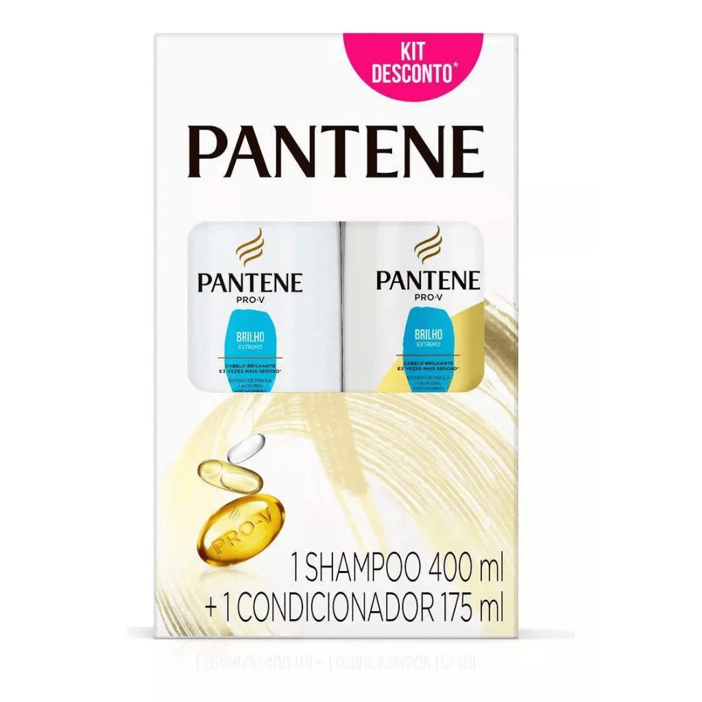 Kit Pantene Brilho Extremo Shampoo 300ml + Condicionador 150ml | Shopee Brasil