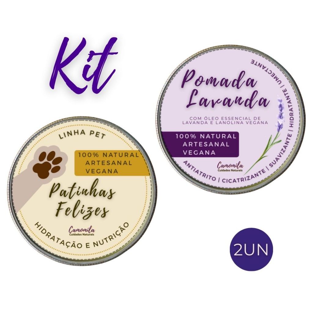 Kit | 01 Balm Patinhas Felizes + 01 Pomada Multiuso de Lavanda | Kit Eu ...