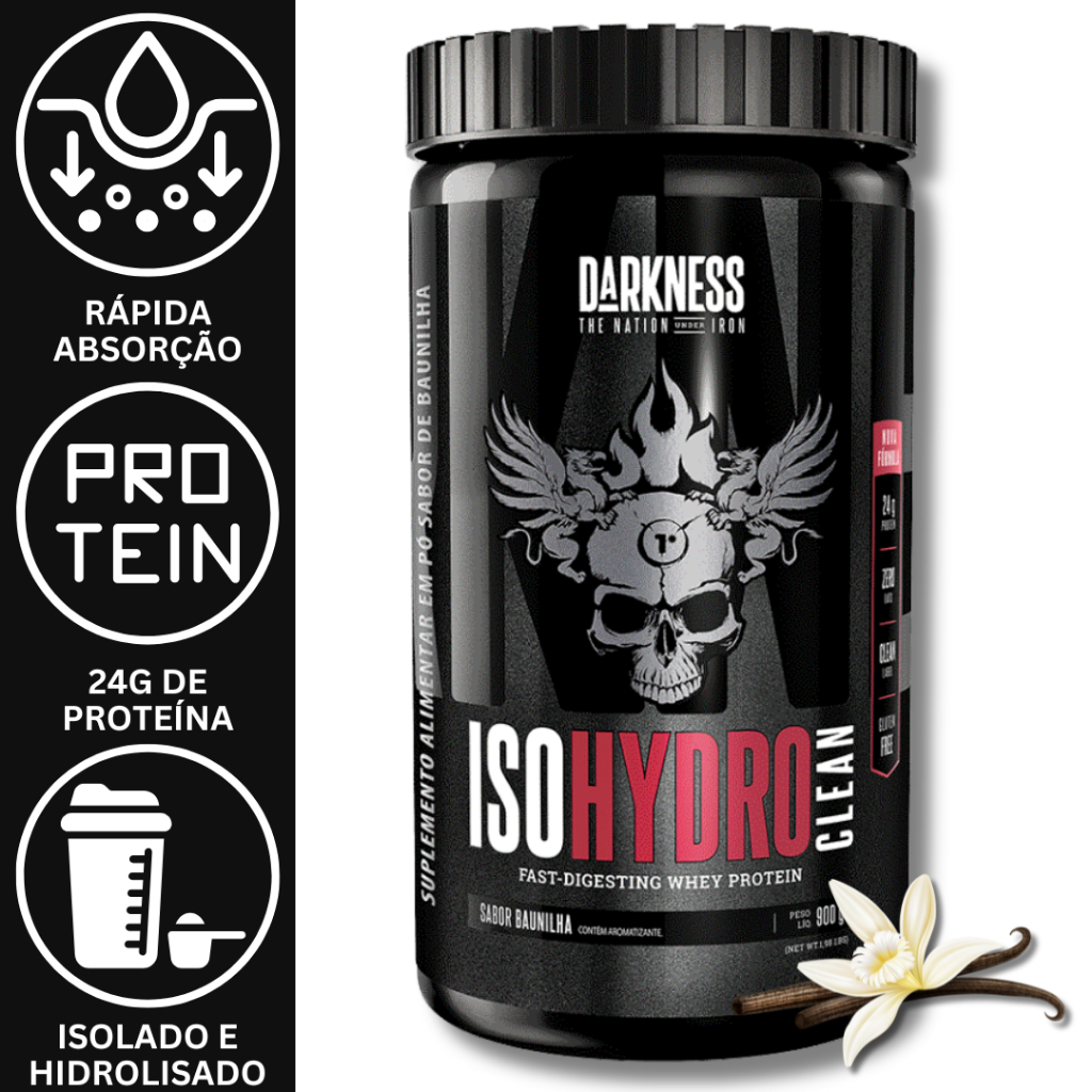 ISO HYDRO CLEAN WHEY PROTEIN ISOLADO E HIDROLISADO 900G - DARKNESS ...