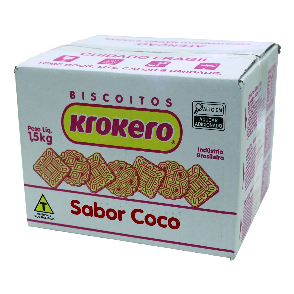 Biscoito Krokero Sortidos Caixa 1,5kg - Sabores Coco ou Leite | Shopee ...